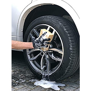 Glart 44WSN 2-Piece Set of car Washing sponges Natural for car Washing, Wheel Rims, paintwork, Yellow, 79 x 50 cm