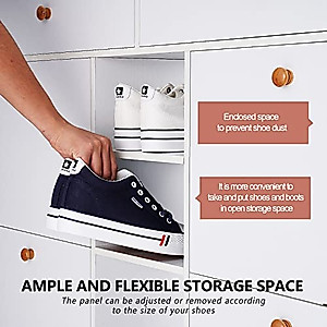 DEYAOPUPU Shoe Cabinet for Entryway,Modern Shoe Storage Cabinet,Freestanding White Shoe Rack Storage Organizer