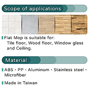 JDlife Household and Commercial Cleaning Microfiber Flat Mop- Cleaning System with Reusable 360-spin Mop Pads for Tile, Marble, Hardwood Floors Cleaning