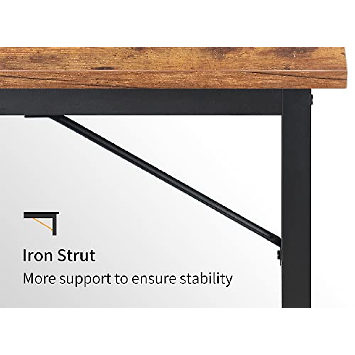 CubiCubi Computer Desk with Drawers, 47 Inch Office Desk with Storage Shelves, Modern Writing Study Work Desk for Home Office, Rustic Brown