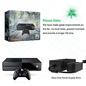 SUMLINK Power Supply Brick for Xbox One, AC Adapter Cable Replacement Kit for Xbox One Console Games, Auto Voltage 100-240V, Black