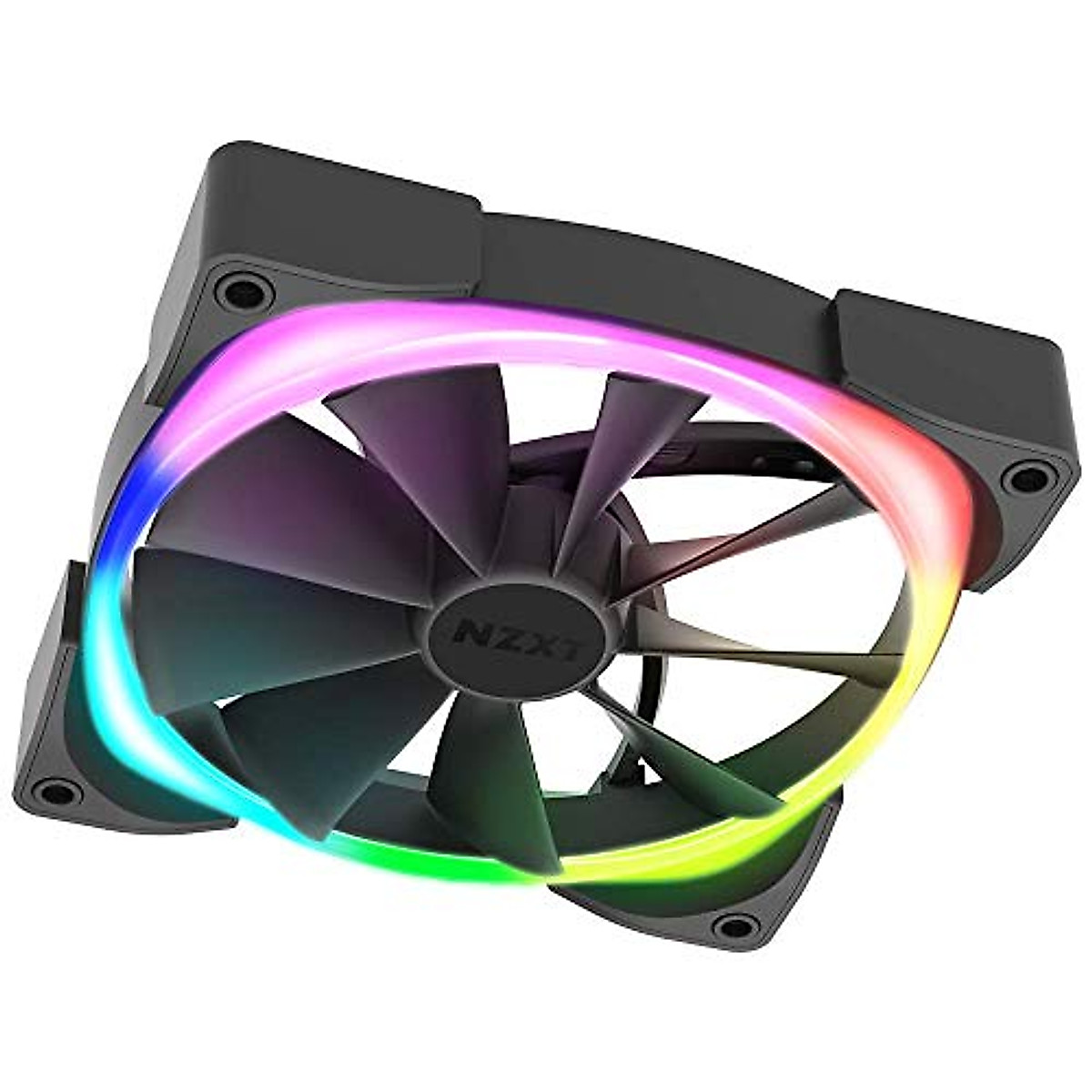 NZXT AER RGB 2 - HF-28140-B1 - 140mm - Advanced Lighting Customizations - Winglet Tips - Fluid Dynamic Bearing - LED RGB PWM Fan for Hue 2 - Single (HUE2 Lighting Controller Not Included)