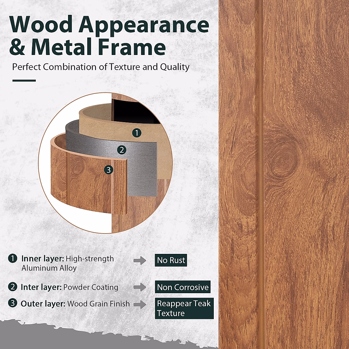 YOLENY 12' x 16' Hardtop Gazebo Faux Wood Grain with Aluminum Frame, Galvanized Steel Double Roof, Outdoor Patio Gazebo with Netting and Curtains for Backyard, Patio and Lawns