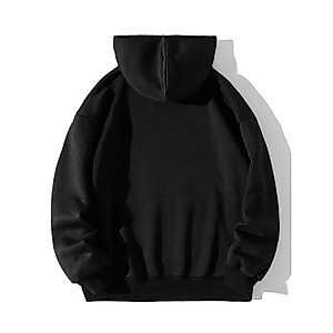 Sport Hoodies Cute College Hoodiess Solid Long Sleeve Hoodies for Teen Mens Aesthetic Los Angeles Hoodies for Men Black