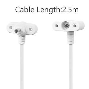 8.2ft Weatherproof DC Extension Cord for Ring Spotlight Cam Battery Solar Panel for Maximum Sunlight Exposure