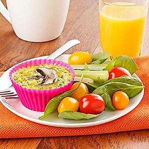 Silicone Cupcake Liners Baking Cups Non-Stick Jumbo Reusable Muffin Molds Bento Bundle Lunch Box Dividers (30-Pack)