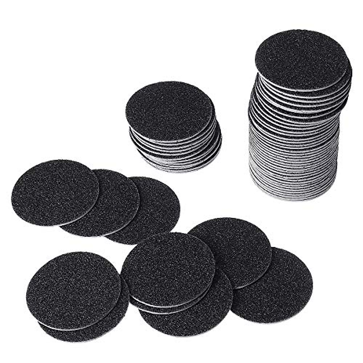 60pcs Self-Adhesive Sandpaper Disk Replacement Pad for Polishing Craft or Electric Foot File Callus Remover Use, Regular Coarse 180 Grit