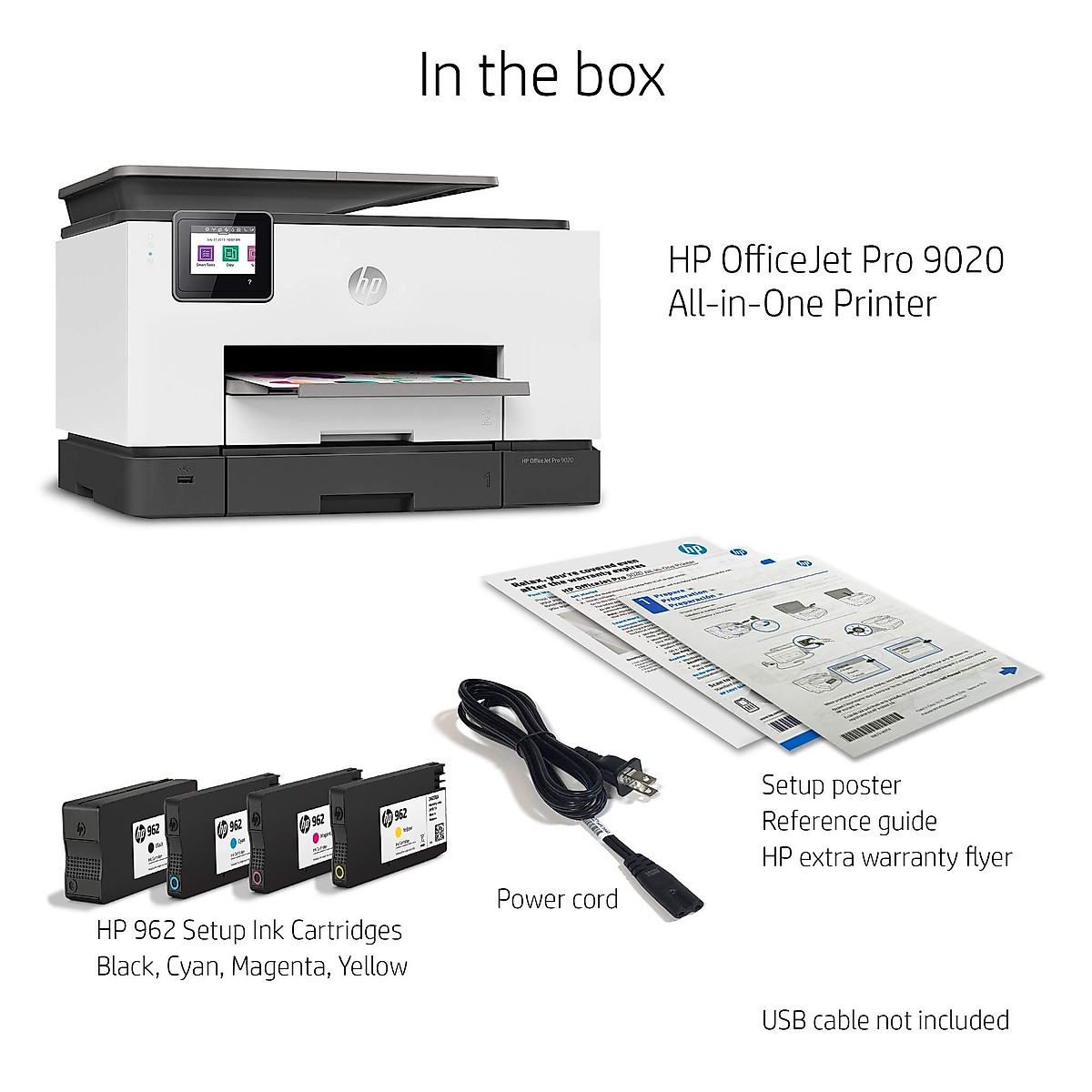 HP Officejet Pro 9020 All-in-One Colour Inkjet Printer 1MR78A USB Wireless (Renewed)