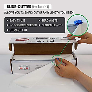 Neatiffy Disposable Plastic Table Cloth Roll | 54 in x 108 Ft Waterproof Tablecloth | Table Cover for Rectangle, Square, Round Oval Tables | Picnic, Party, Banquet, Birthdays, Weddings - White