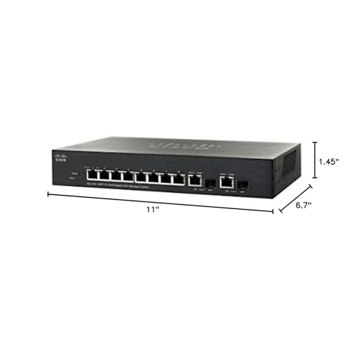 Cisco SG300-10PP-K9-NA 10-Port Gigabit PoE+ Managed Switch (Renewed)