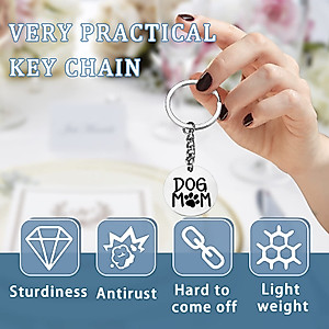 Dog Mom Keychain for Women Mother’s Day Gift Keychain Funny Dog Tag Pendent Mother Keychain from Daughter Son for Birthday Christmas Mother’s Day Thanksgiving Gift