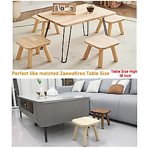 zaowofires Solid Wood Step Stool，Milking Stool, Plant Stand, Round Foot Stool, Removable Portable Stool, Shoe Changing Stool, Small Short Stooll (Walnut)