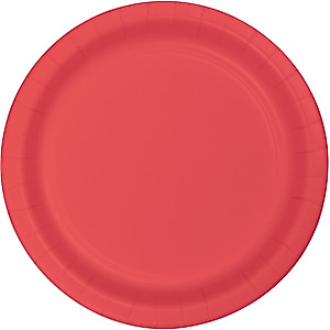 Creative Converting Touch of Color 24 Count 6.75" Lunch Plate, Coral