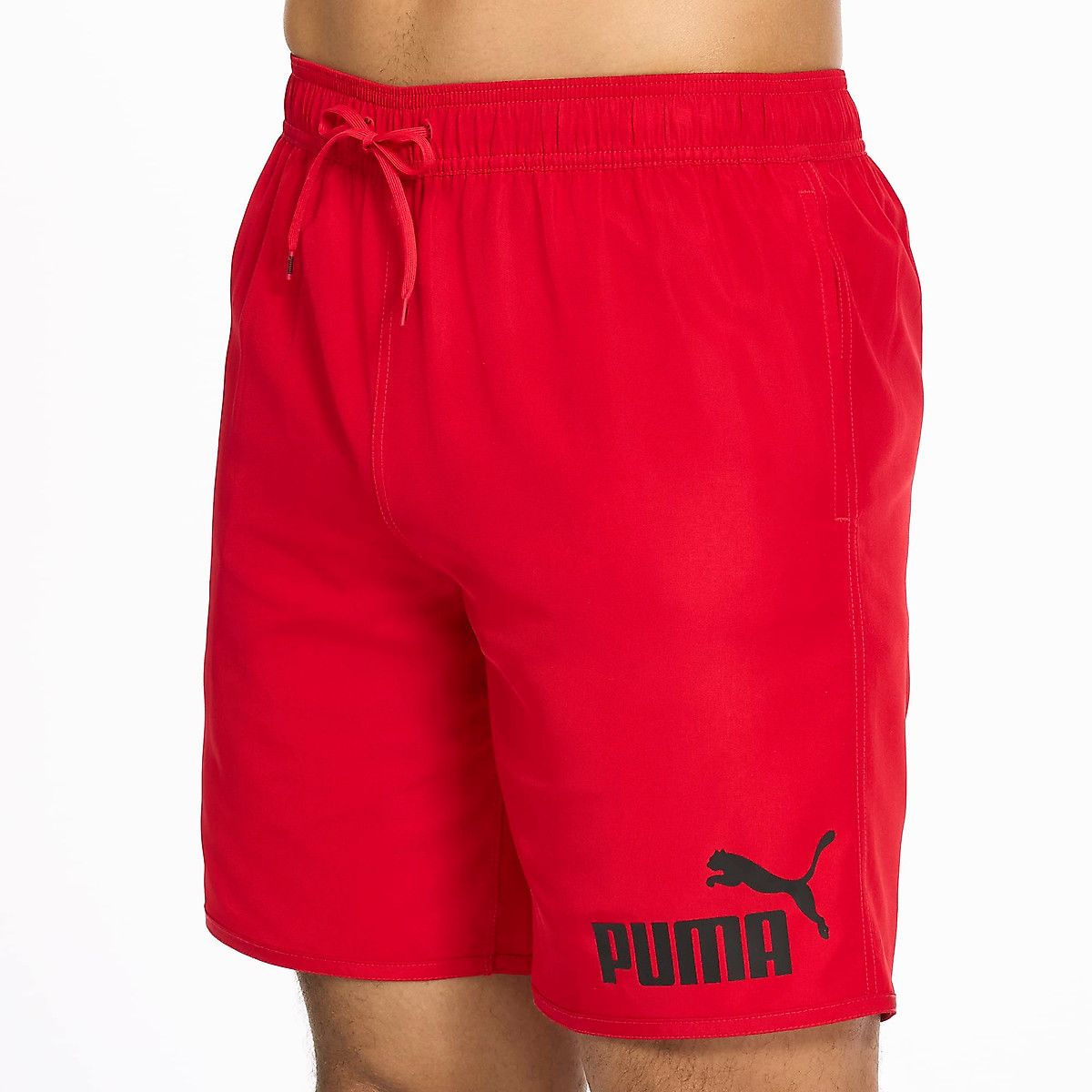 PUMA Men's Number One Logo Volley Swim Board Short, High Risk Red, X-Large