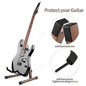 Wooden Guitar Stand, Acoustic Guitar Stand, Electric Guitar Stand, Guitar Stand Floor for Ukulele/Cello/Mandolin/Banjo Stand with Guitar Picks Holder