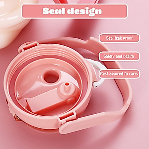 Kawaii Bear Straw Water Bottles Love Large Water Cups Strap for Kids Girls Gifts School Sports Daily Life Milk Tea Juice Travel Drinking Bottled Water Cute Portable Leakproof (Green)