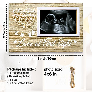 YIXIN New Mom Gift Baby Ultrasound Souvenir Photo Frame Pregnancy Gift Pregnancy Announcement Creative Baby Nursery Decoration Valentine's Day Mother's Day Father's Day Gift (4" x 6" Ultrasound Photo)