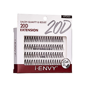 i-ENVY 20D Extension Cluster Individual Lashes (Long, 2 PACK) Flat Root Seamless Application Perfect For DIY Lash Extension