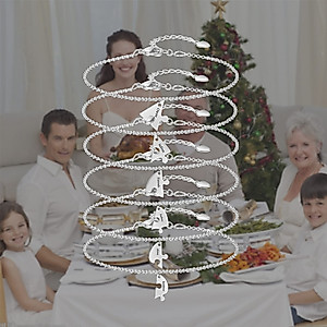 BAUMA AUTO Personalized Puzzle Piece Bracelet Set 2/3/4/5/6 Pcs for Family Love Best Friend Custom Name Anklet Bracelet BFF Matching Heart Pendant Set (Silver-3)