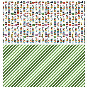 WRAPAHOLIC Reversible Birthday Wrapping Paper - 30 Inch X 100 Feet Jumbo Roll Colorful Happy Birthday Lettering Design, Perfect for Birthday, Party, Baby Shower and More Occasions