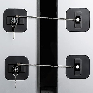 Fridge Lock,2 Pack Refrigerator Lock with Keys,Freezer Lock and Child Safety Cabinet Lock (Fridge Lock-Black)