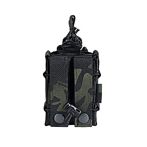 EXCELLENT ELITE SPANKER Open-Top Double Rifle Mag Pouch for M4 M14 M16 G36 AR15 Magazine with Pistol Mag Pouch(Mulcticam,Double Pouch)