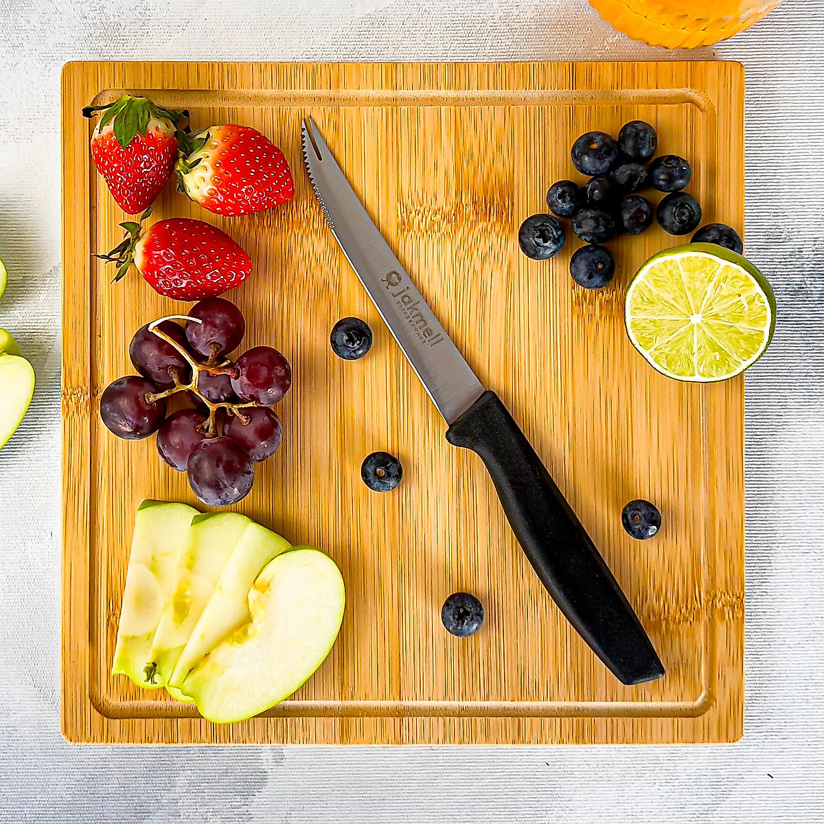 Jakmell Kitchenware 4.5-inch Garnishing Knife, Cocktail Knife with Ergonomic Handle, Bartender Knife for Carving and Garnishing, Fruit Decorator Knife Ideal for Garnishing