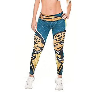 FP Football Leggings for Women Teens, Unisex Leggings, Fiber Colombia Leggings Fitness Workout Running Printed Pants JV Jaguars