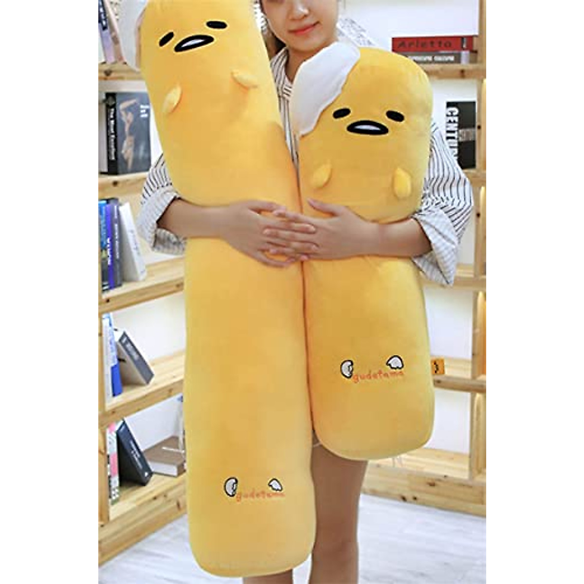 Vickstco The Lazy Cute Egg Soft Long Throw Sleeping Pillow Lifelike Cartoon Pillows Home Decor