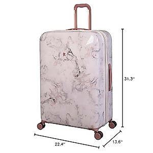 it luggage Sheen 31" Hardside Checked 8 Wheel Expandable Spinner, Marmo Rose Print, 32"