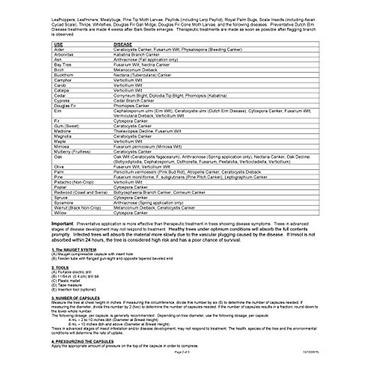 Mauget Imisol 4ml, Tree Injector Combination of Insecticide & Fungicide, Containing Imidacloprid & Debacarb (Imicide, Fungisol)
