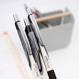 Zebra Pen Z-Grip Flight Retractable Ballpoint Pen, Bold Point, 1.2mm, Black Ink, 5-Count