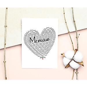 GavinsDesigns Happy Birthday Memaw Card - Cute Happy Birthday - Birthday Greeting Card - Sweet Birthday Card For Memaw - Anniversary-Thank You Card - Heart Happy Birthday Mom - I Love You Memaw Card