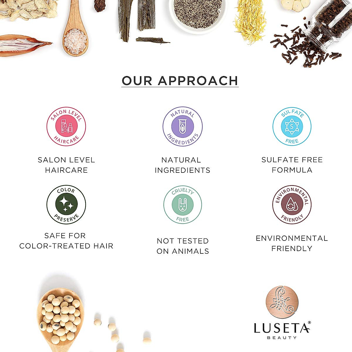 Luseta Keratin Shampoo and Conditioner Smooth and Hydrate Dry Damaged Hair Great for Color Treated Hair Sulfate Free and Gluten Free1.01 Fl Oz×2