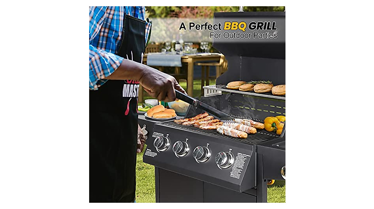 Versatile 4-Burner Propane Gas Grill for Barbecue Fun