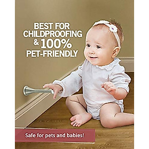 Jack N’ Drill Door Stopper (15 Pack) - 3⅛” Light Duty Spring Door Stop with Flexible Spring and Non-Marking Tip, Door Stops with Finishes to Match Every Home and Office