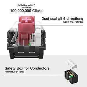 Hexgears X3 Wireless Mechanical Keyboard TKL 87 Keys, Kailh Box 3.0 Red Switch, Ergonomic, N-Key Rollover, Backlit Gaming Keyboard with Wrist Rest for PC/Tablet/PS/Xbox/Mac/Laptop