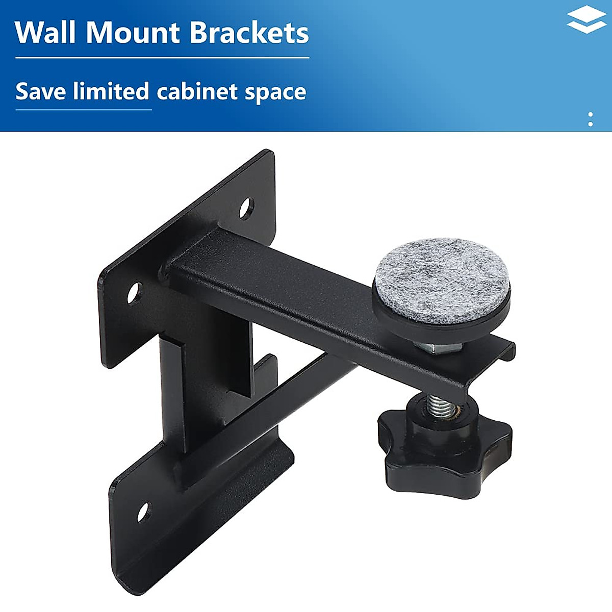 A-KARCK Undermount Sink Brackets for Narrow Cabinet, Sink Repair Kit with Black Coating Prevent Rust, 13 GA Steel Effectively Share Sink Weight(2 PCS)