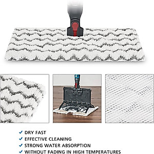 iSingo 4 Pack Steam Mop Pads Replacement for Shark Lift-Away Pro & Shark Genius Mop System Pocket Mop S3973 S3973D S3973WM S5001 S5002Q S5003A S5004 S5004W S6001W S6001WM S6002 S6002C S6003D S6003W