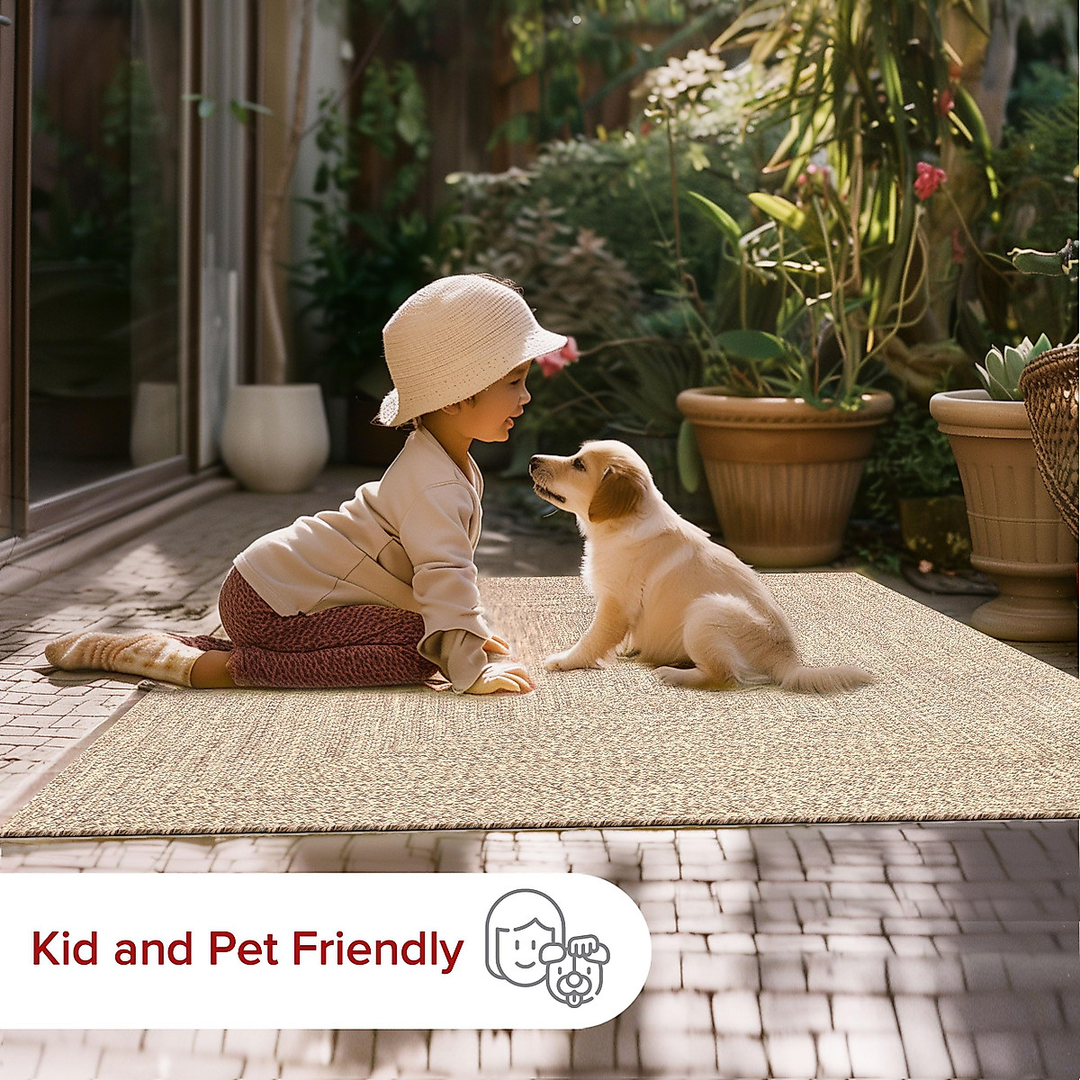 nuLOOM Braided Indoor/Outdoor Area Rug, Oval 5' x 8', Wynn Tan