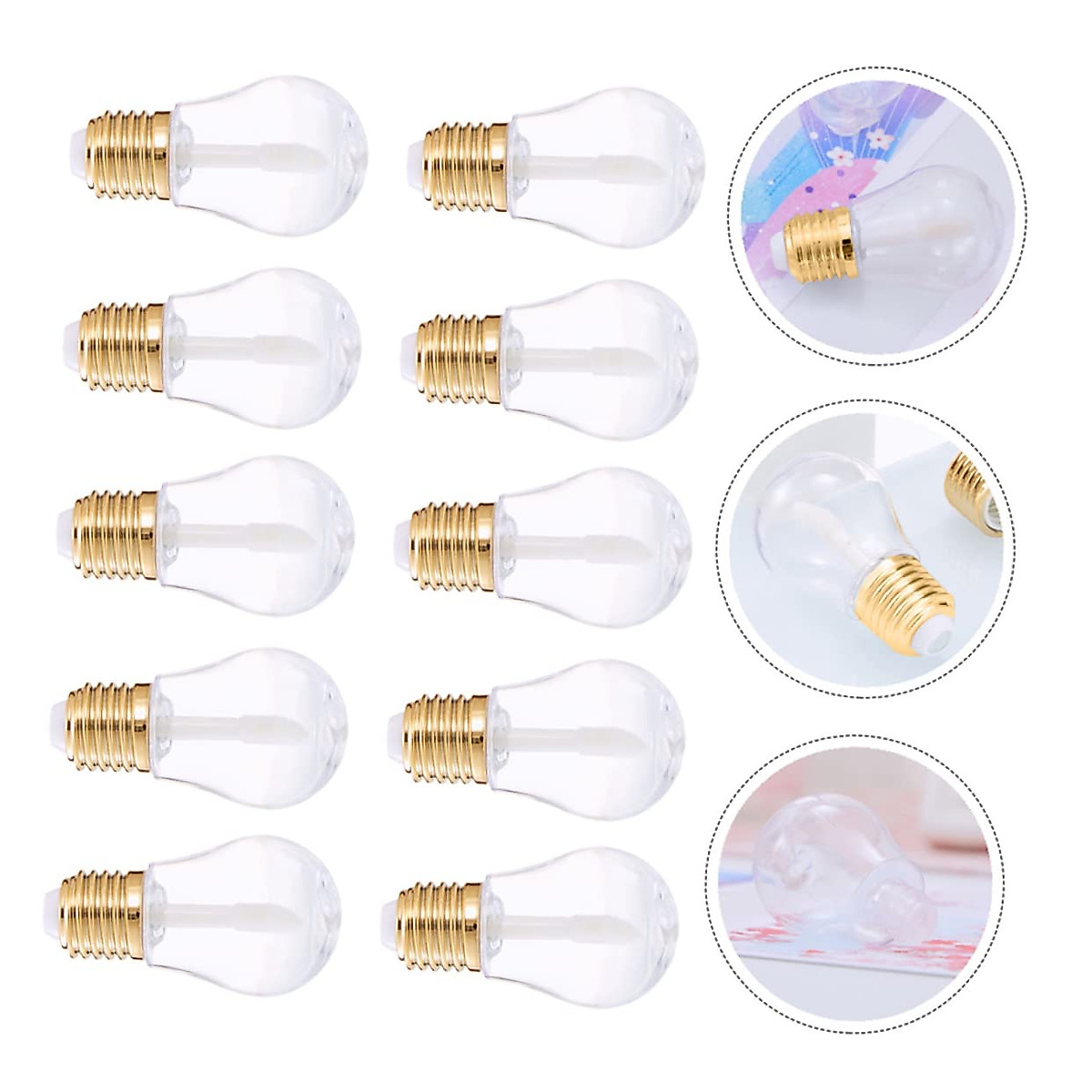 FRCOLOR 20 Pcs Light Bulb Clear Lip Oil Lipgloss Clear Liquid Lipstick Tubes Lipgloss Tubes Bulk Lip Gloss Base Travel Containers for Liquids Plastic Lip Gloss Bottles Lip Gloss Tube Mini