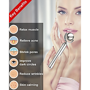 Amirce Electric Ice Roller for Face and Eye, Facial Ice Roller Beauty Tools, Electric Massage Ice Roller for Puffiness, Ice Face Eye Massage Roller, Skin Care Tools