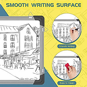 Dry Erase Calendar Whiteboard for Wall, 16" X 12" Magnetic White Board Calendar Dry Erase Board, Small Double Sided Drawing Planning Memo Boards for Student, Home, Office, School (White)