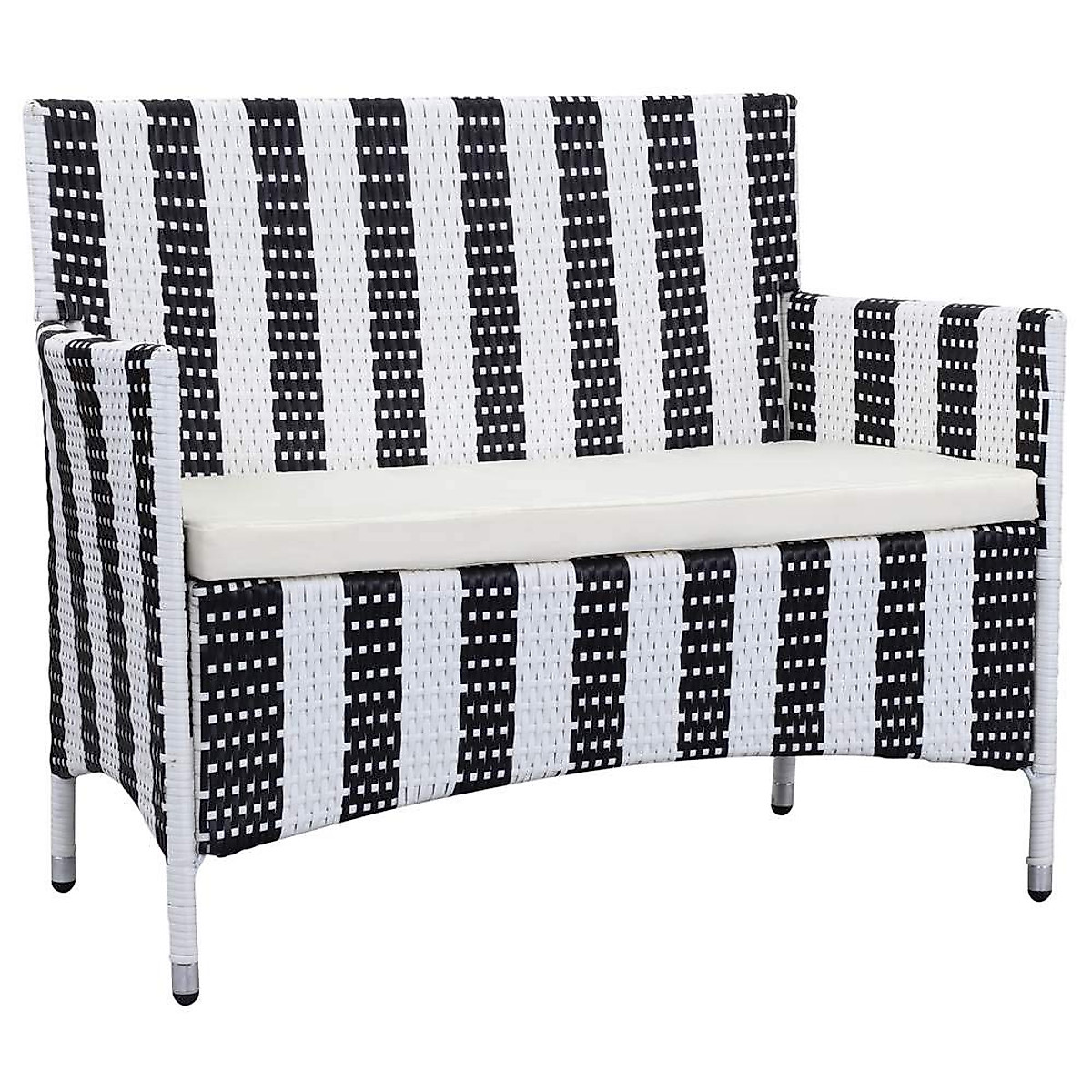 Safavieh Outdoor Collection Figueroa Black and White 4-Piece Patio Set