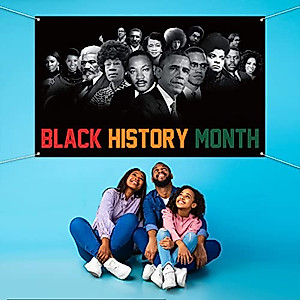 Nepnuser Black History Month Photo Booth Backdrop African American Festival Holiday Party Decoration Art Poster Indoor Outdoor Wall Decor-5.9×3.6ft