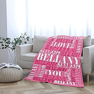 Personalized Name Blanket for Kids Boys Girls Children Custom Baby Blanket with Multiple Fonts for Bed Couch Room Soft Throw Blanket Gifts for Christmas Halloween Birthday Anniversary(Pink)
