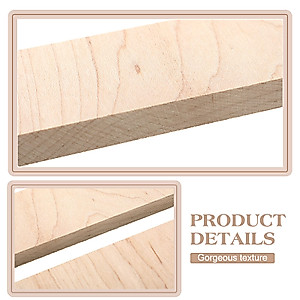 Chunful 4 Pcs Curly Maple Knife Handle Material Natural Wood Knife Handle Scales Knife Scales for DIY Crafts 3/8" x 1.5" x 5"