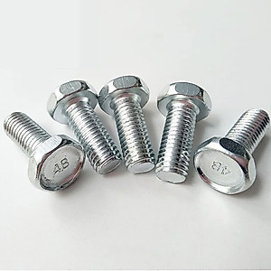 10 PCS Full Teeth Carbon Steel Plating White Zinc Outer Hexagonal Concave Head Bolt, for Mechanical Accessories Or Fasteners Etc.M10x150mm