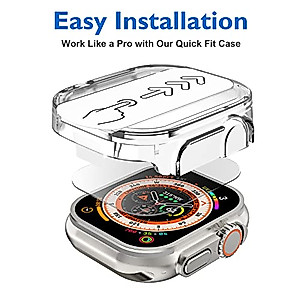 Mothca 2 Pack Tempered Glass Matte Screen Protector for Apple Watch Ultra 2 (49mm)/ Apple Watch Ultra (49mm) [Quick Fit Case] Auto-alignment HD Clear Touch Sensitive Anti-Scratch 9H Matte Glass Film