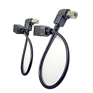 Meiyangjx USB 2.0 Type-B Printer Cable,(2-Pack) USB 2.0 B Female to 90 Degree Up + Down Right Angle B Male Printer Short Extension Cable,for Printer, Scanner and More (UP-Down)